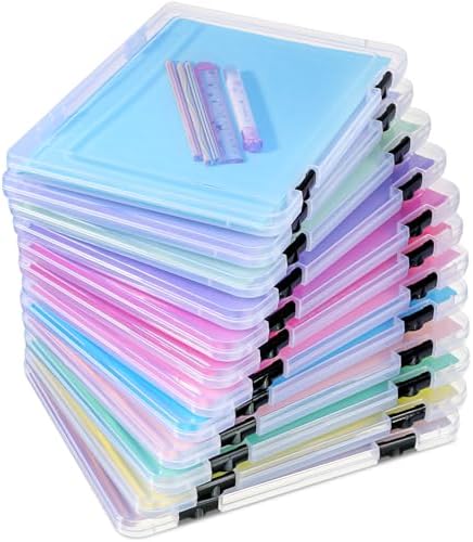 Amazon.com: Kosiz 6 Pcs 12 x 12 Inch Paper Storage Case Clear Portable ...