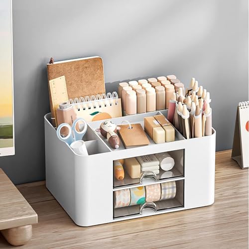 Climberty® Desk Organizer - Pen Organizer with 2 Drawer, Multi ...
