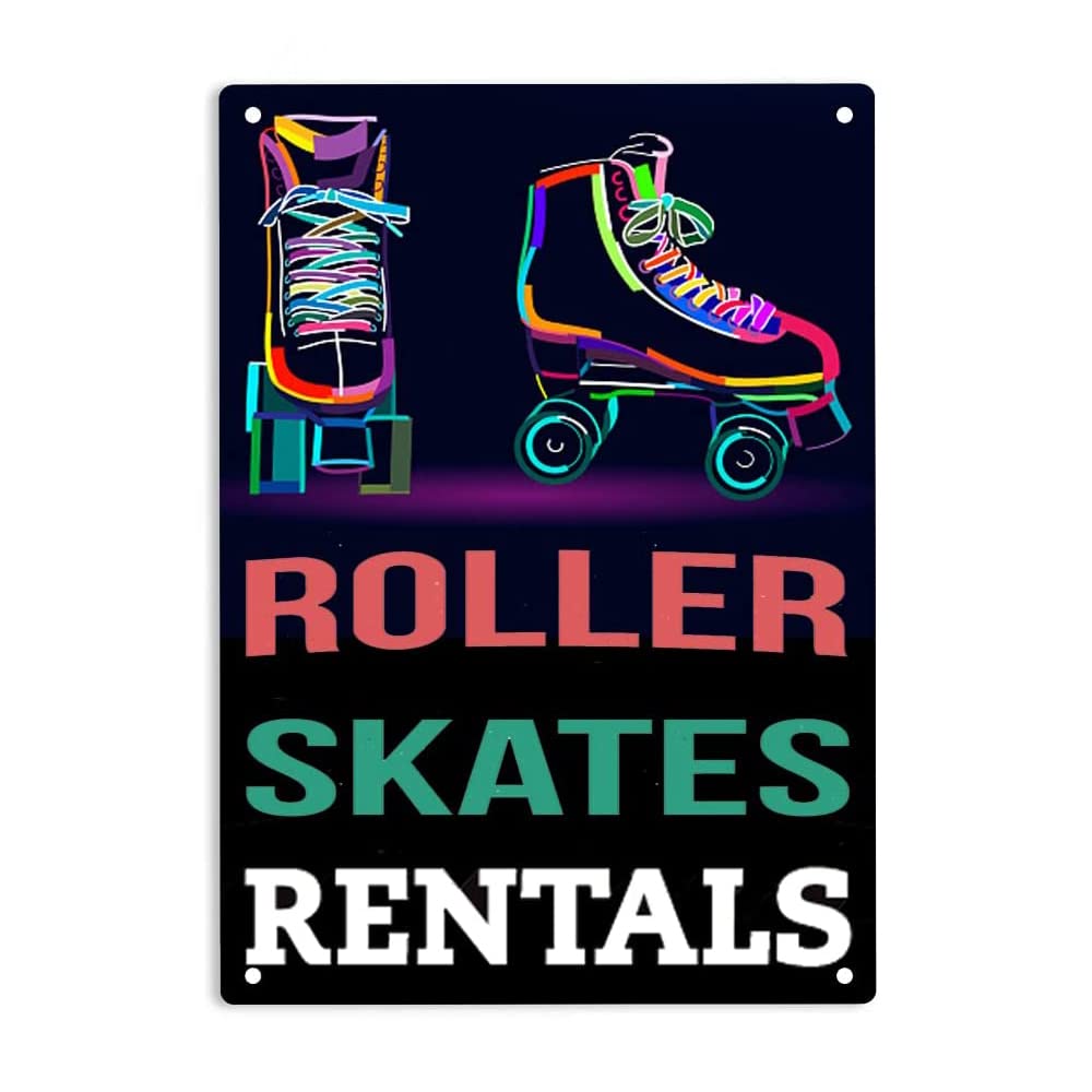 Amazon.com: ERMUHEY Roller Skate Rental Sign Metal Tin Signs for ...