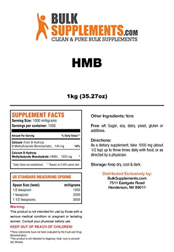 BulkSupplements.com HMB Powder (β-Hydroxy β-Methylbutyrate) - HMB ...