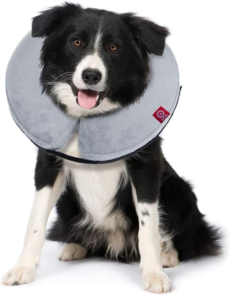Ducomi Collar inflable protector para perros y gatos cono de dona suave ...