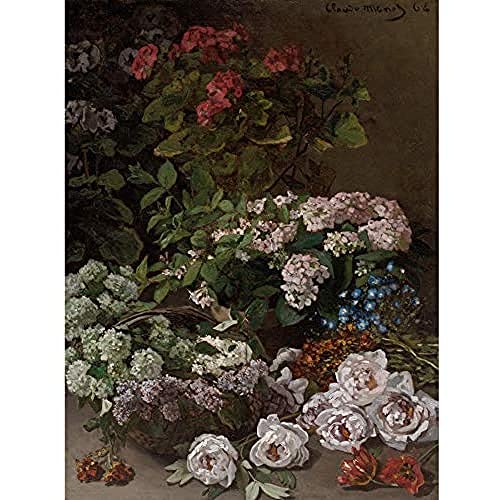 Monet Spring Flowers Art Print Canvas Premium Wall Decor Poster Mural ...