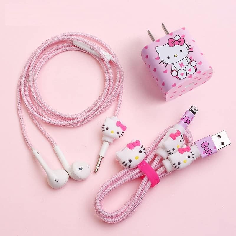 Careflection 6-in-1 Multi Combo Spiral USB Cable Protectors + Earphones ...