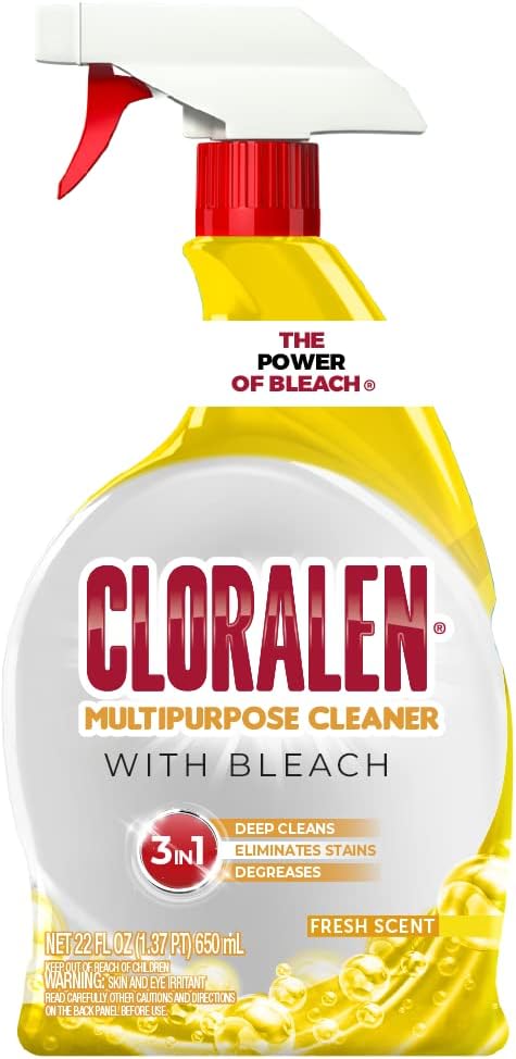 Amazon.com: Cloralen All Purpose Cleaner with Bleach Spray - 22 fl oz ...