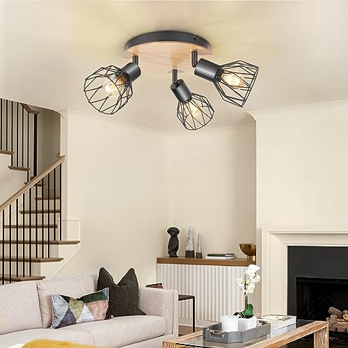 Kimjo 3 Way Ceiling Light Rotatable – Ceiling Spot Light Fittings E14 ...