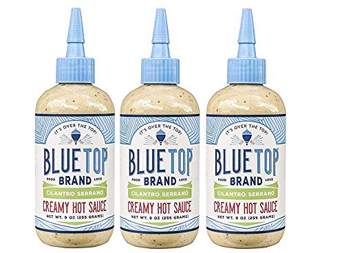 Amazon.com : Blue Top Brand Creamy Hot Sauce, Cilantro Serrano, 9 OZ ...