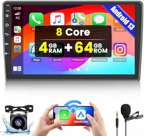 Amazon.com: [8-Core 4+64G] Ohradio Android 13 Double Din Car Radio Stereo Wireless Carplay Radio ...