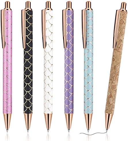 Amazon.com : Molain 6 Pcs Bling Sparkly Metal Pens, Retractable ...