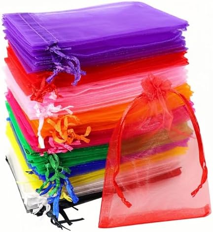 G2PLUS Multi-colored Organza Gift Pouches - 10x15 CM Medium Organza ...