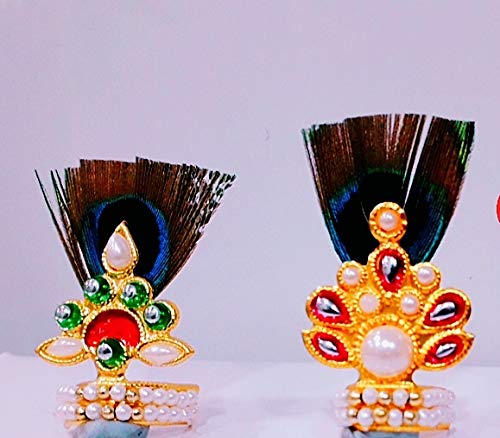 Brij Sugandha Laddu Gopal Set of 2 Mukut Size 0,1,2 - Ladu Gopal Mor ...