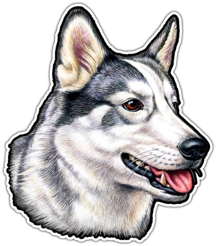 Amazon.com: Cute Husky Dog Pet Vinyl Decal - Adorable Car Bumper ...