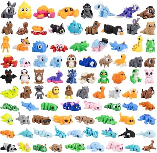 Amazon.com: Zaviroxel 108 PCS Mini 3D Printed Animals, Articulated 3D ...