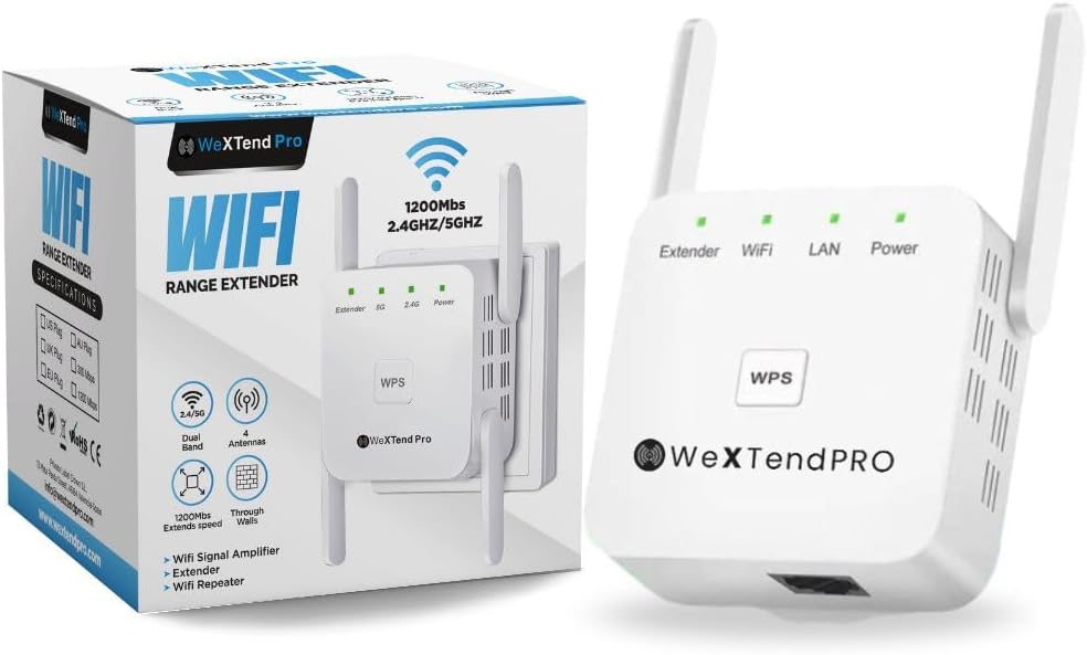 WeXtend Pro 5G Wireless WiFi Extender Signal Booster, Extend Your Wi-Fi ...