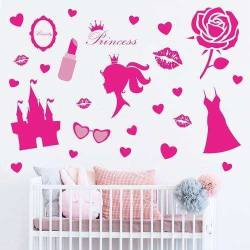 Amazon.com: Mity rain 34 PCS Pink Doll Stickers, Pink Girl Room Decor ...