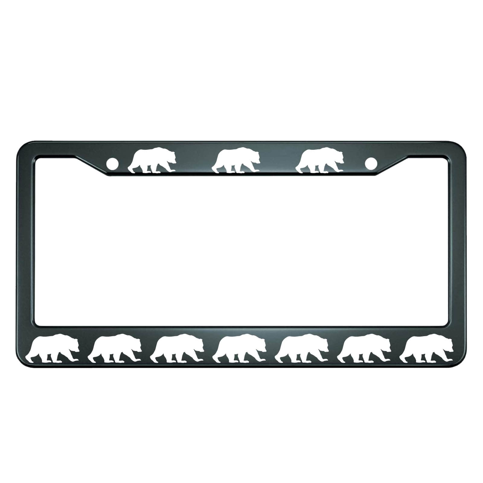 Amazon.com: HOSNYE Bear License Plate Frame Metal License Plate Cover ...