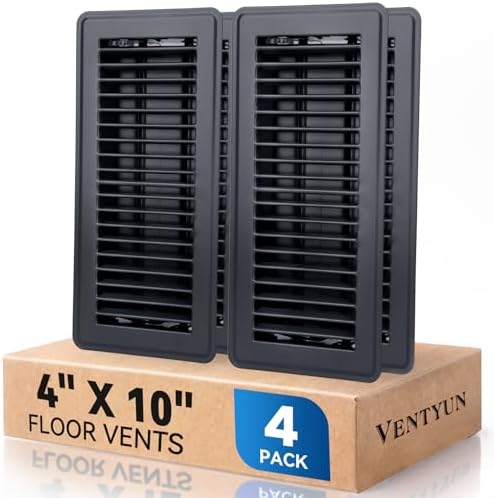VENTYUN 4" x 10" Floor Register Vent Covers 4-Pack, Walkable Powder ...