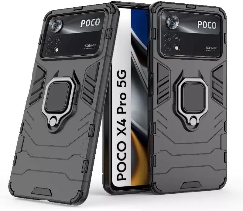 Spazy Case® Poco X4 Pro 5G Back Cover | Dual Layer Armor Defender Full ...