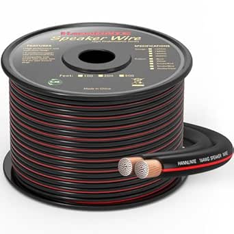 Amazon.com: HANNLINTE Speaker Wire 16 Gauge (50 Feet) - 16 AWG Enhanced CCA Copper Clad Aluminum ...