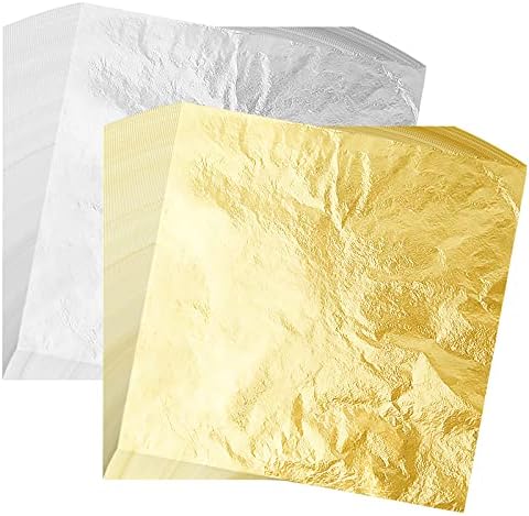 MIAHART 200 leaves imitation gold leaf, silver leaf for art project ...