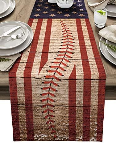 Amazon.com: Table Runner Coffee Table Runners, American Baseball ...
