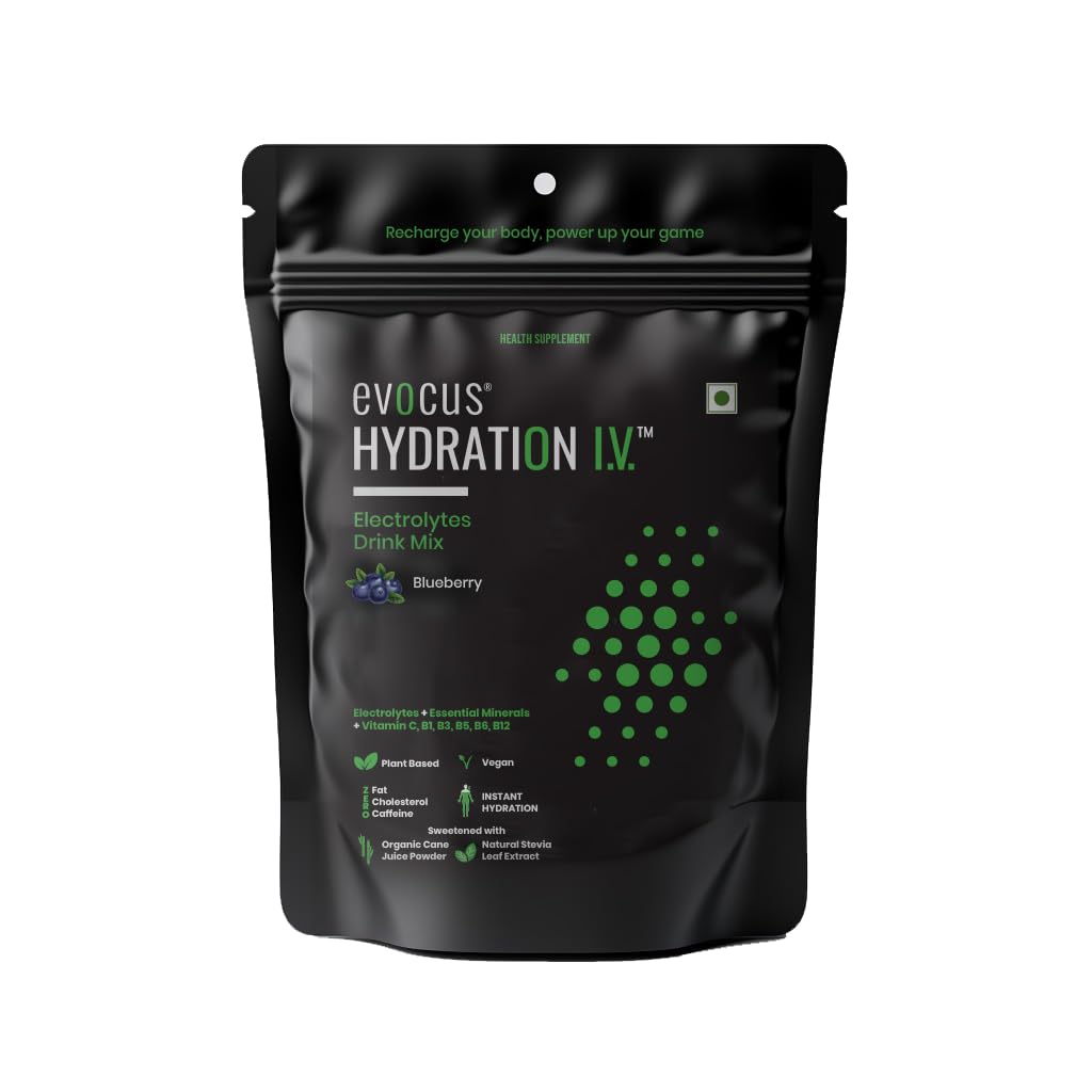 Evocus Hydration IV Electrolyte Drink Mix Powder | Blueberry | Energy ...