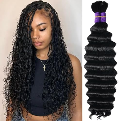 Amazon.com : Human Braiding Hair for Boho Braids Deep Water Wave ...
