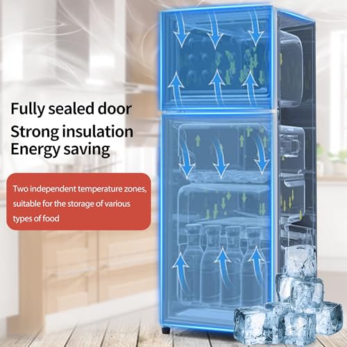 JATCWBO Red 4.5Cu.Ft.Dual Zone Refrigerator With 3.3Cu.Ft.Refrigerator+ ...