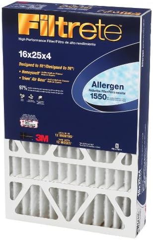 Pleated Air Filter, Ultra Allergen Reduction, 3 Months, Purple, 16x25x4 ...