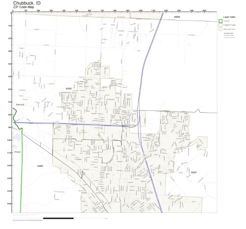 ZIP Code Wall Map of Chubbuck, ID ZIP Code Map Not Laminated: Amazon ...