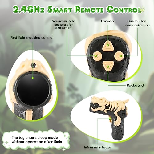 Lischwert Tyrannosaurus Rex Toy, 2.4GHz One-Button Remote Control ...