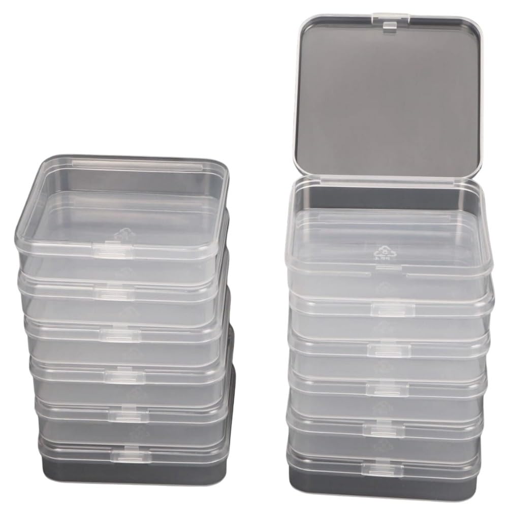 EuQinu-E Very Small Plastic Storage Boxes (Clear, 11 x 7 x 2.5 Cm ...