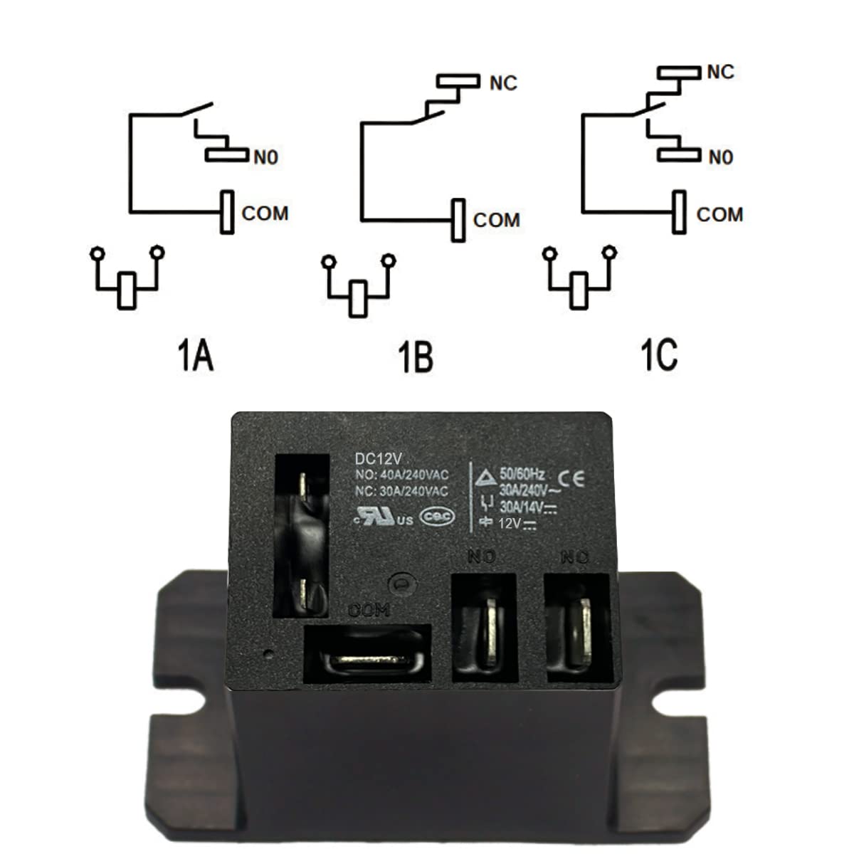 Snapklik.com : ABXLNIU Power Relay SPDT DC12V Coil, 30 Amp 240 VAC Mini Relay
