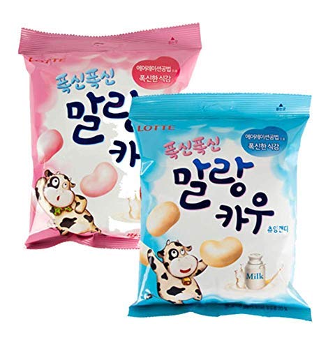 Amazon.com : Korean Lotte Soft Malang Cow Fresh Grade Milk & Strawberry ...