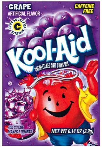 Amazon.com : Kool-Aid, Unsweetened Grape Soft Drink Mix , 0.14 Ounce ...