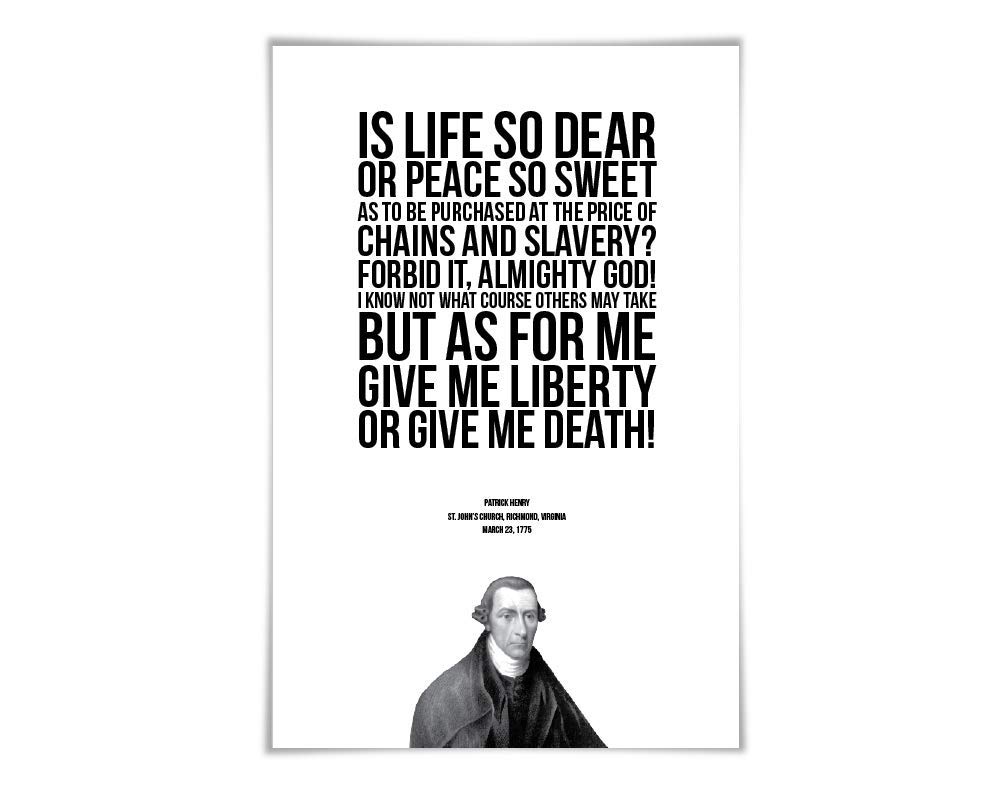 Amazon.com: Patrick Henry Give me Liberty Give me Death Art Print. 8 ...