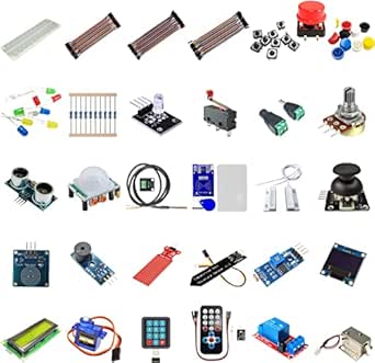 DIYables - Kit de sensor de 69 piezas para Arduino, ESP32, ESP8266, Raspberry Pi Starter ...