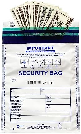 Amazon.com : Adsure Plastic Bank Deposit Bags 9"x12"|Secure Bank ...