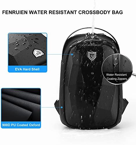 Amazon.com | FENRUIEN Hard Shell Sling Bag for Men, Water Resistant ...