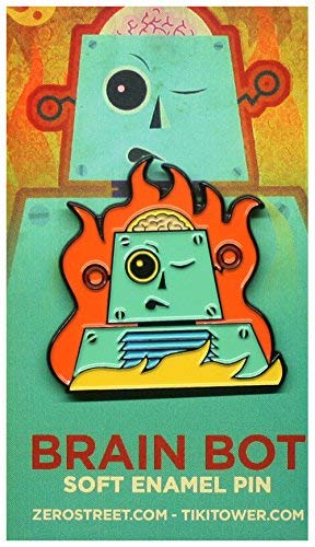 Amazon.com: Brain Bot Soft Enamel Vintage Retro Robot Pin : Handmade ...