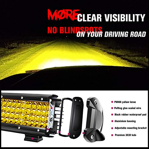 Snapklik.com : 2 PCS 7 Inch Yellow Led Light Bars 96 PCS Led 13824LM ...