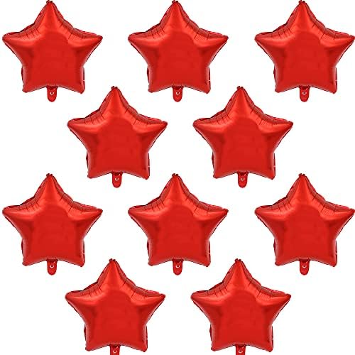 Amazon.com: 18" Red Star-Shaped Foil Balloon Mylar Helium Balloons for ...