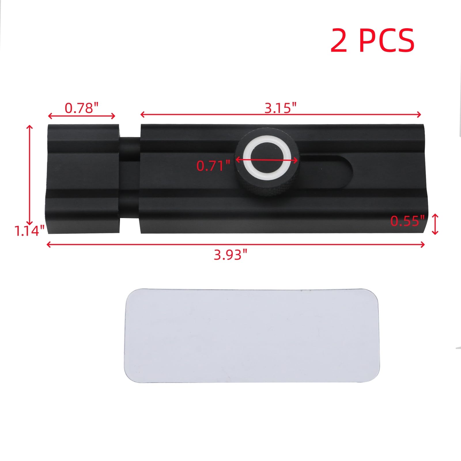 Snapklik.com : Oedema Black Barrel Bolt Latch 4" Adhesive Silde Lock ...