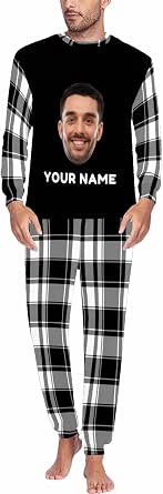 M YESCUSTOM Custom Face Men'S Pajama Set Personalized Funny Gift Long ...