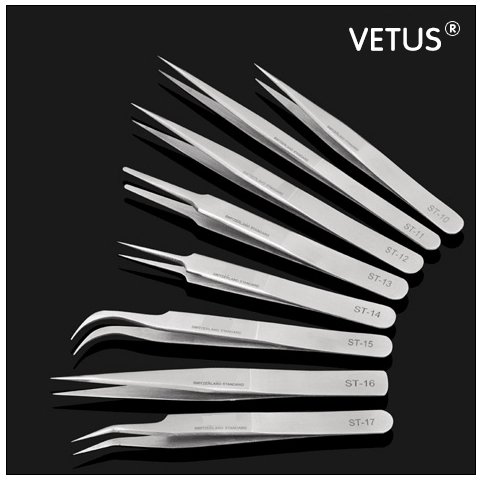 Buy Generic ST 14: VETUS Individual Eyelash Extension Tweezers for ...