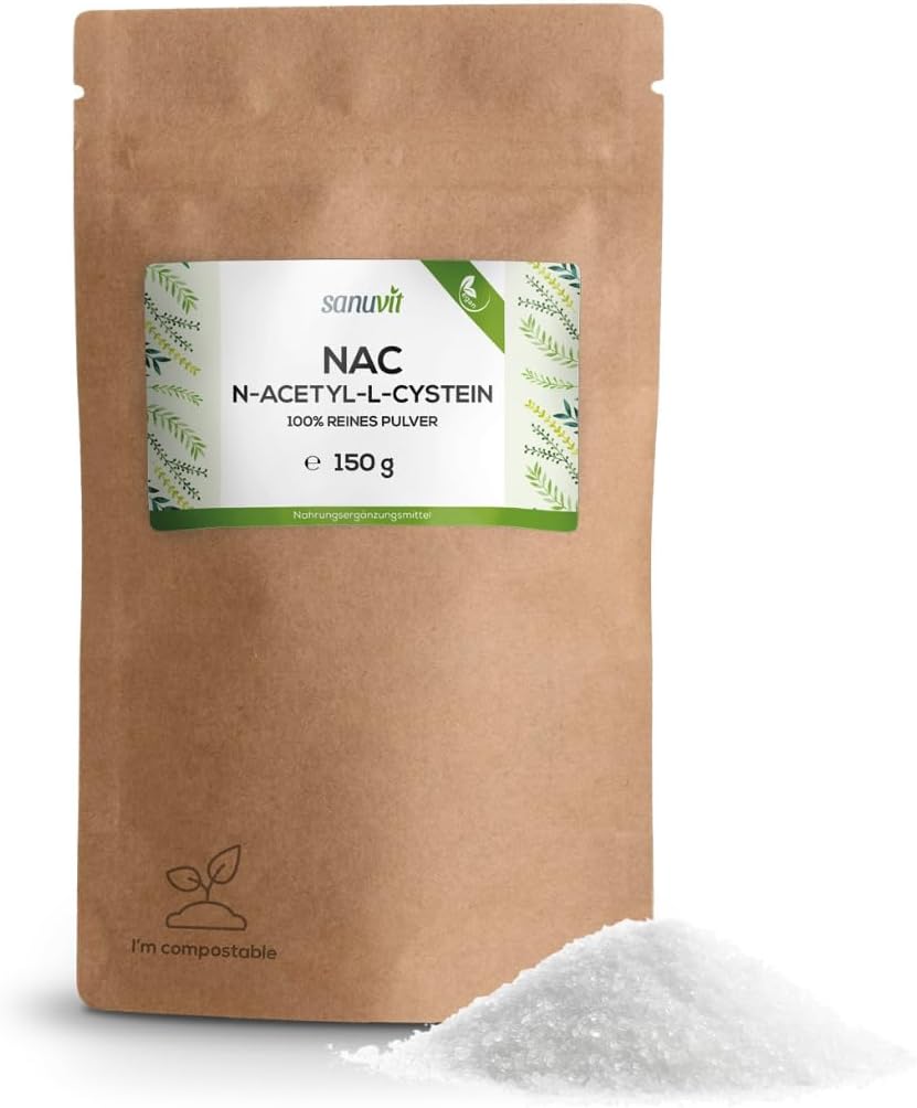 Sanuvit® - NAC Pulver | 150g pro Beutel | 6 Monatsvorrat | N-Acetyl-L-Cystein | Hohe ...