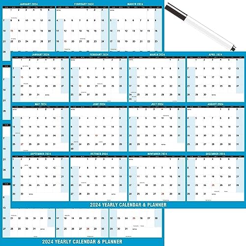 Amazon.com: 48" x 32" 2024 Wall Calendar - 2024 Wall Calendar 12 Month ...
