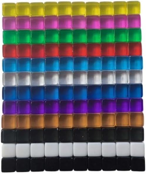 Amazon.com: Rainbow Acrylic Gem Transparent SquareBlocks,120Pcs/set 12 ...