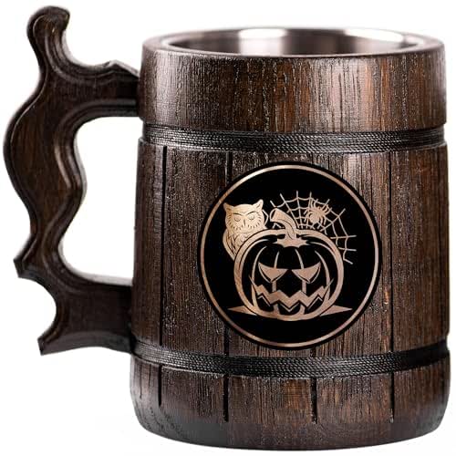 Amazon.com: Halloween Pumpkin Jack-O-Lantern Custom Beer Mug ...