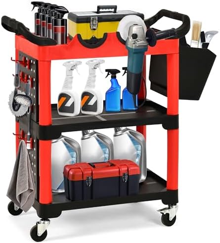 Amazon.com: YITAHOME Auto Detailing Cart with Wheels, 3 Tier Rolling ...