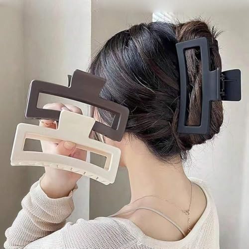 Amazon.com: 3Pcs Jumbo Hair Claw Clips for Thick Hair, 5 Inches Extra ...